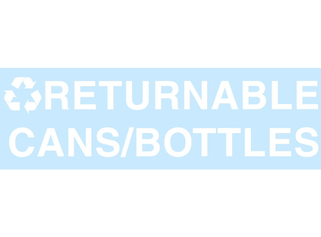 RETURNABLE CANS/BOTTLES Replacement Decal